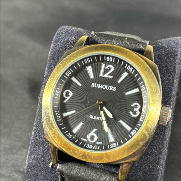 rumors | Accessories | Mens Rumours Black And Gold Watch 48mm Luminous ...